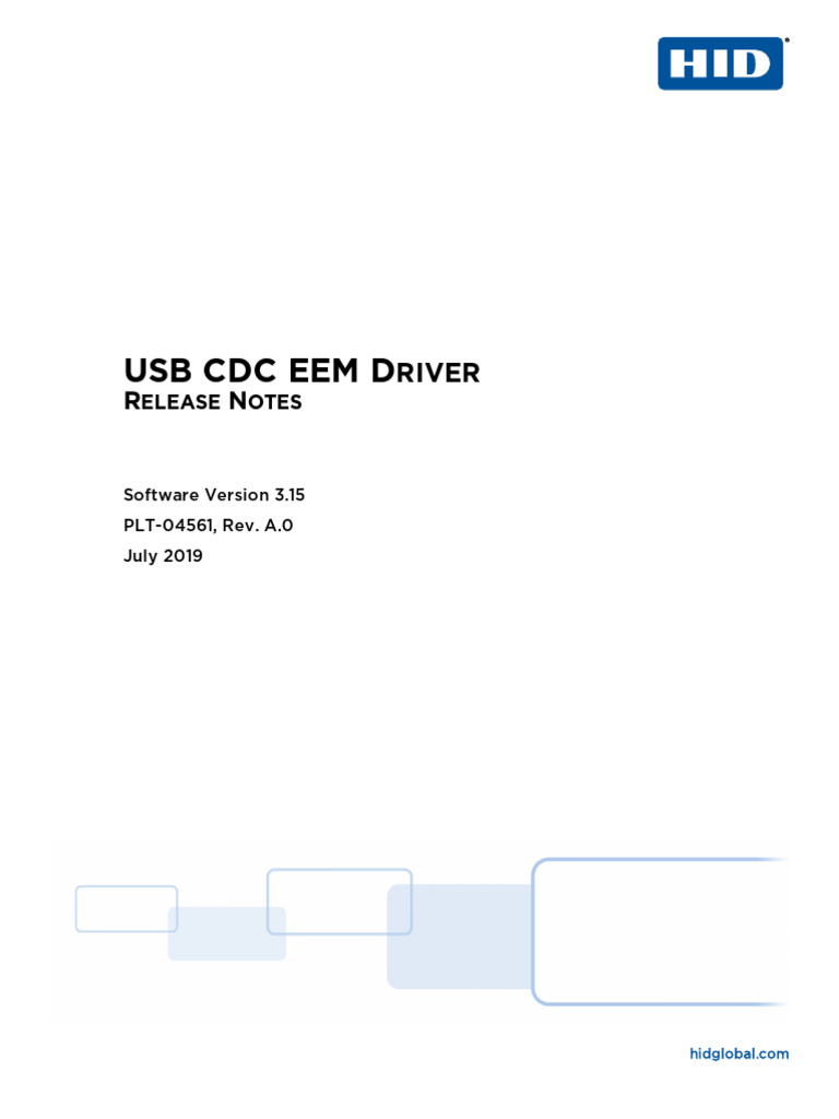 PLT-04561 A.0 - USB CDC EEM Driver 3.15 Release Notes | PDF | Companies ...