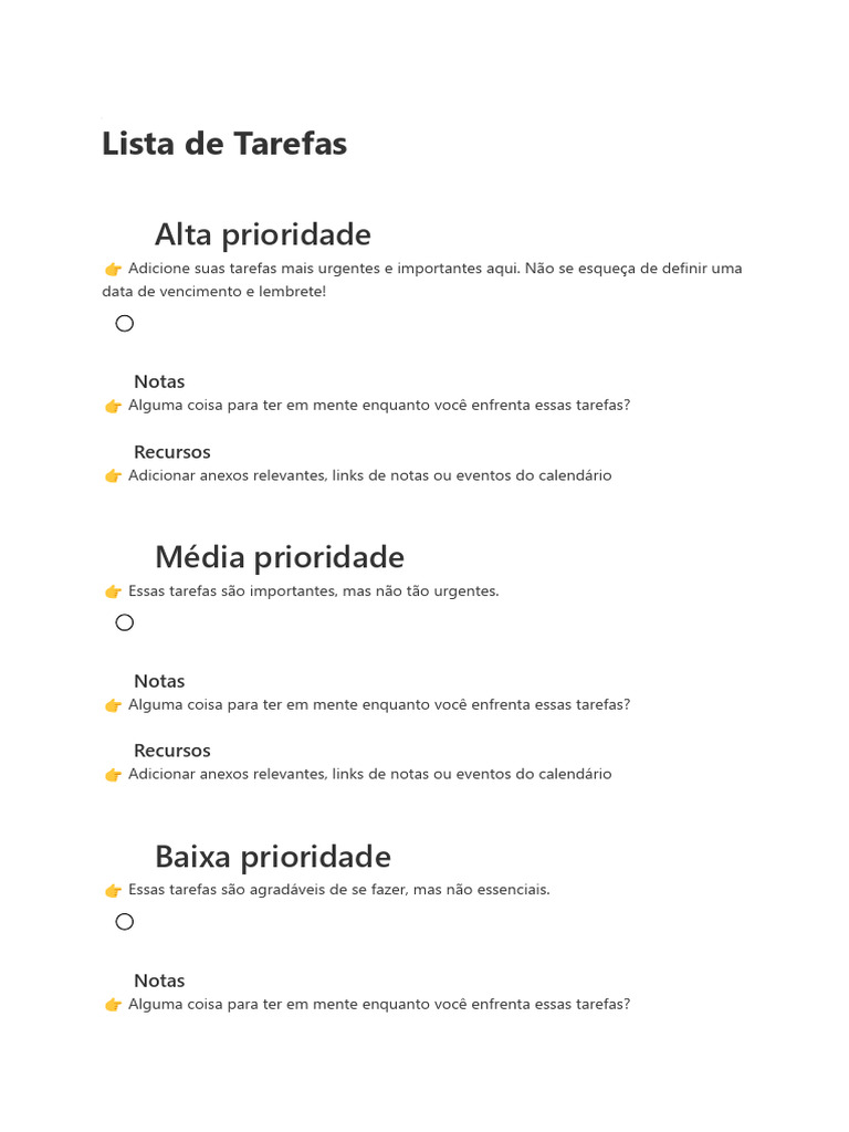 Lista de Tarefas Prioritárias | PDF