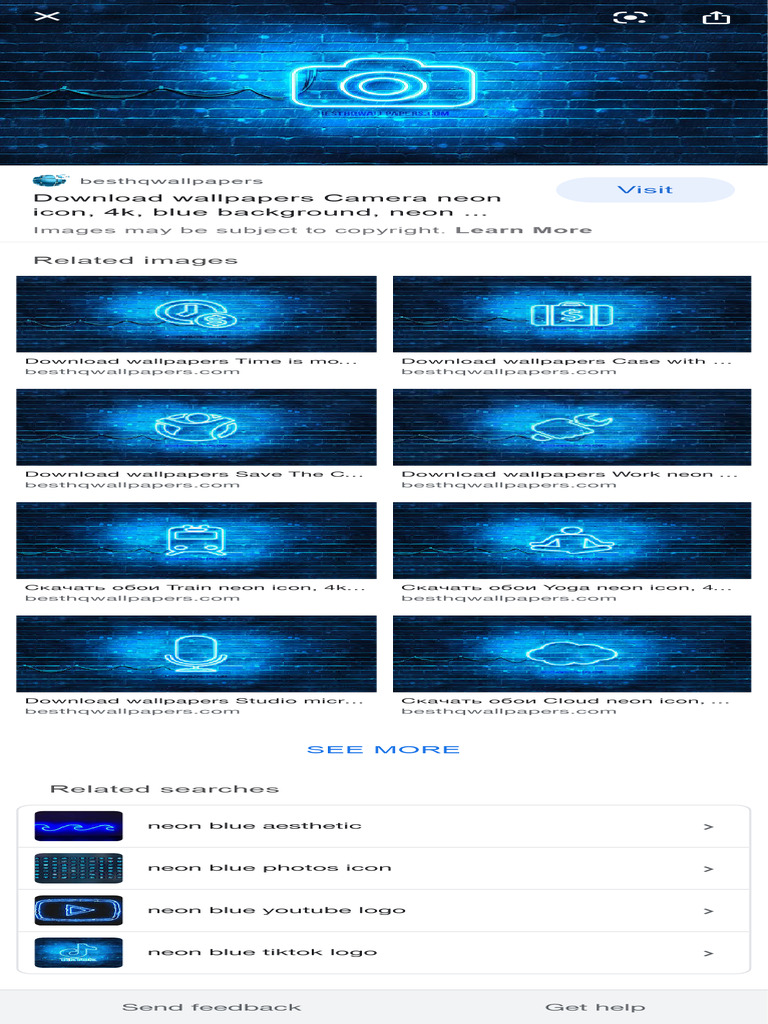 Neon Blue App Icons Brick Wall | PDF