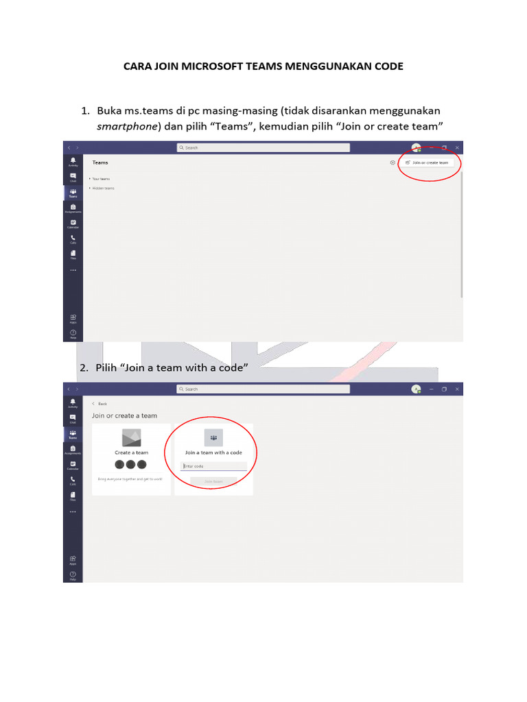 Cara Bergabung MS Teams dengan Kode | PDF