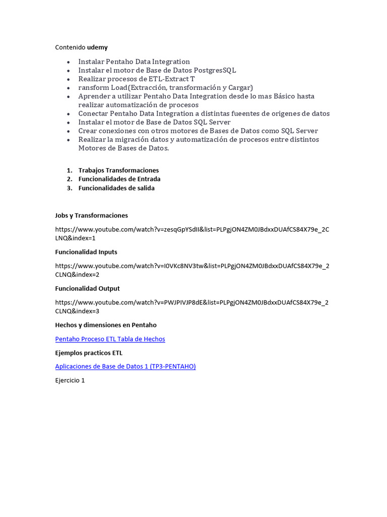 Curso de Pentaho Data Integration | PDF