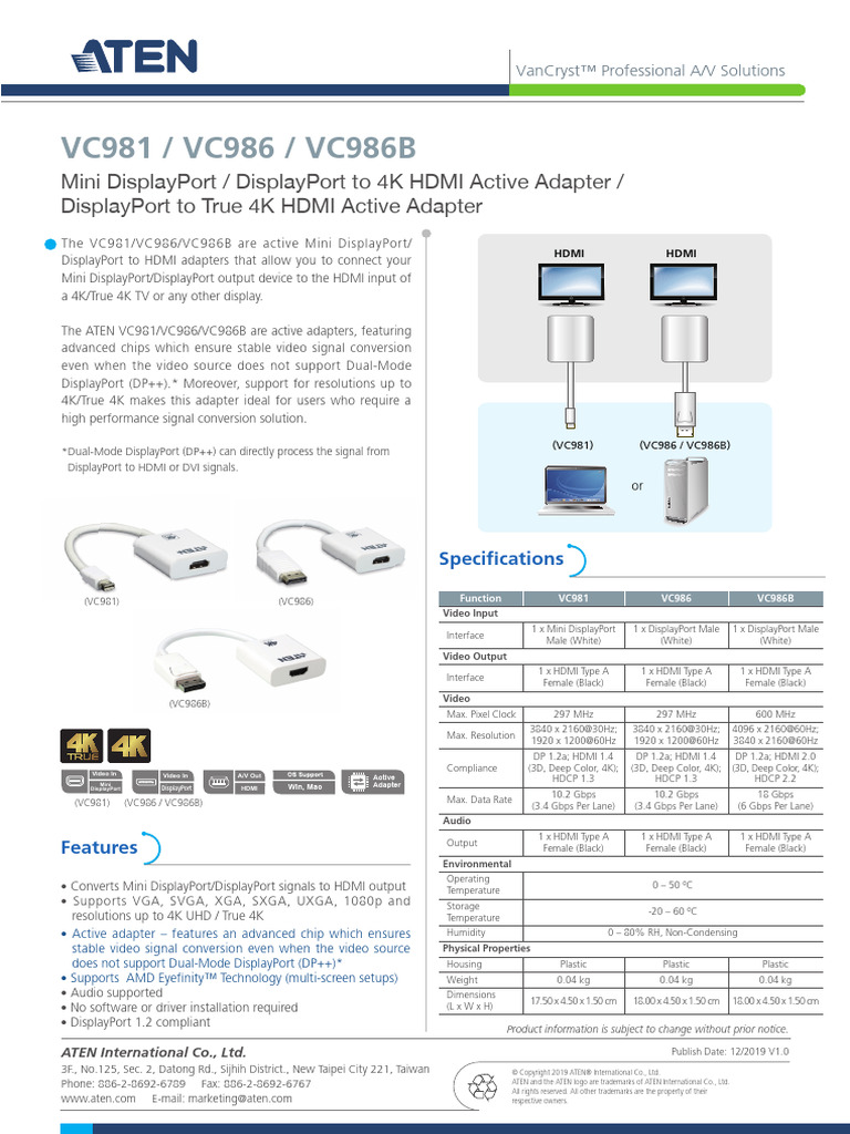 vc981_986_986b_converter_ds_en | PDF | Hdmi | Film And Video Technology