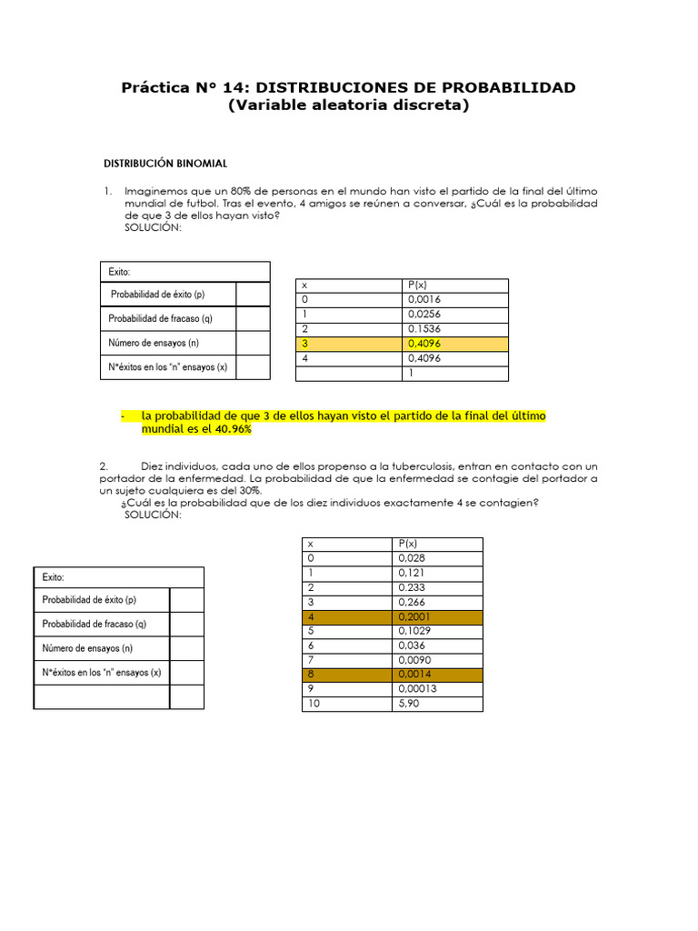Práctica N14 ESTADISTICA GENERAL | PDF | Distribución de veneno | Enseñanza de matemática