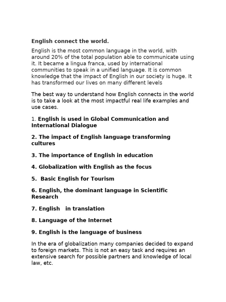 English: A Global Connector | PDF