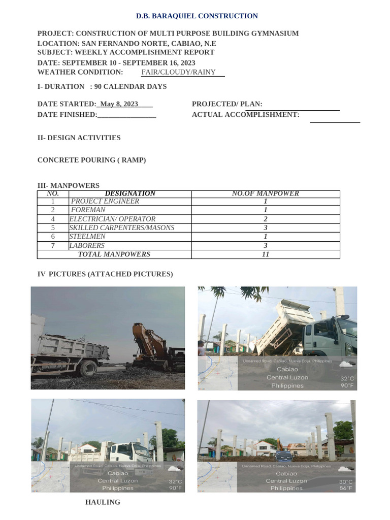 Weekly Report Format by Bianca | PDF