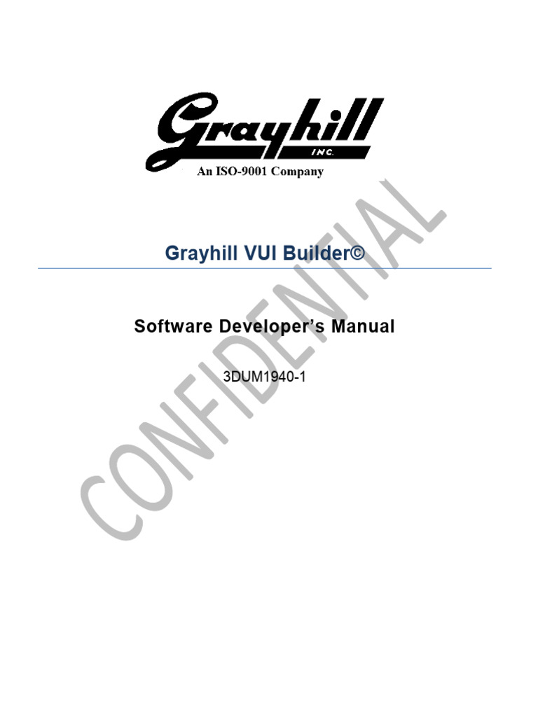 Grayhill VUI Builder Developer Manual | PDF | Computer File | Menu ...