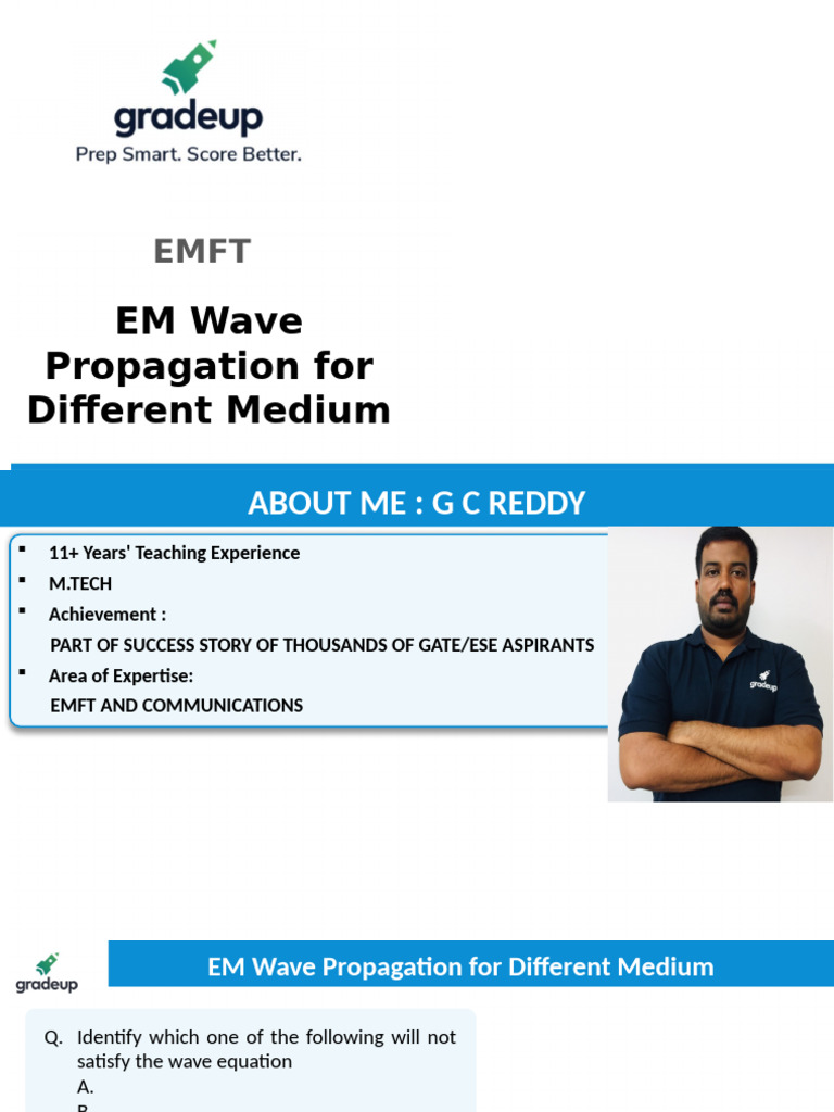 6.em Wave Propagation For Different Medium | PDF | Waves | Permittivity