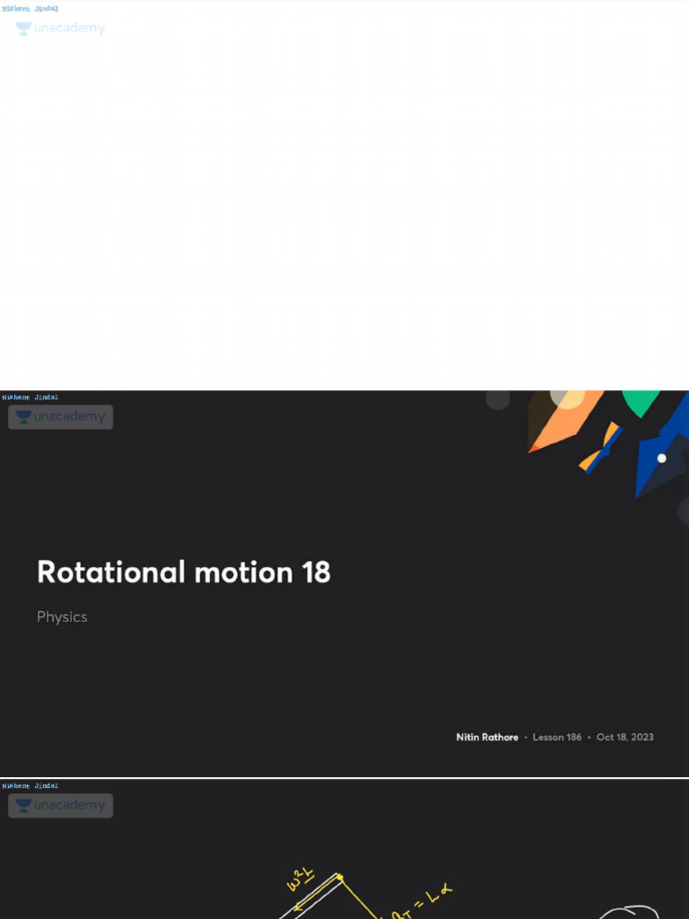 364 Rotational Motion 18 Notes Nitin Rathore JindalJi247 | PDF