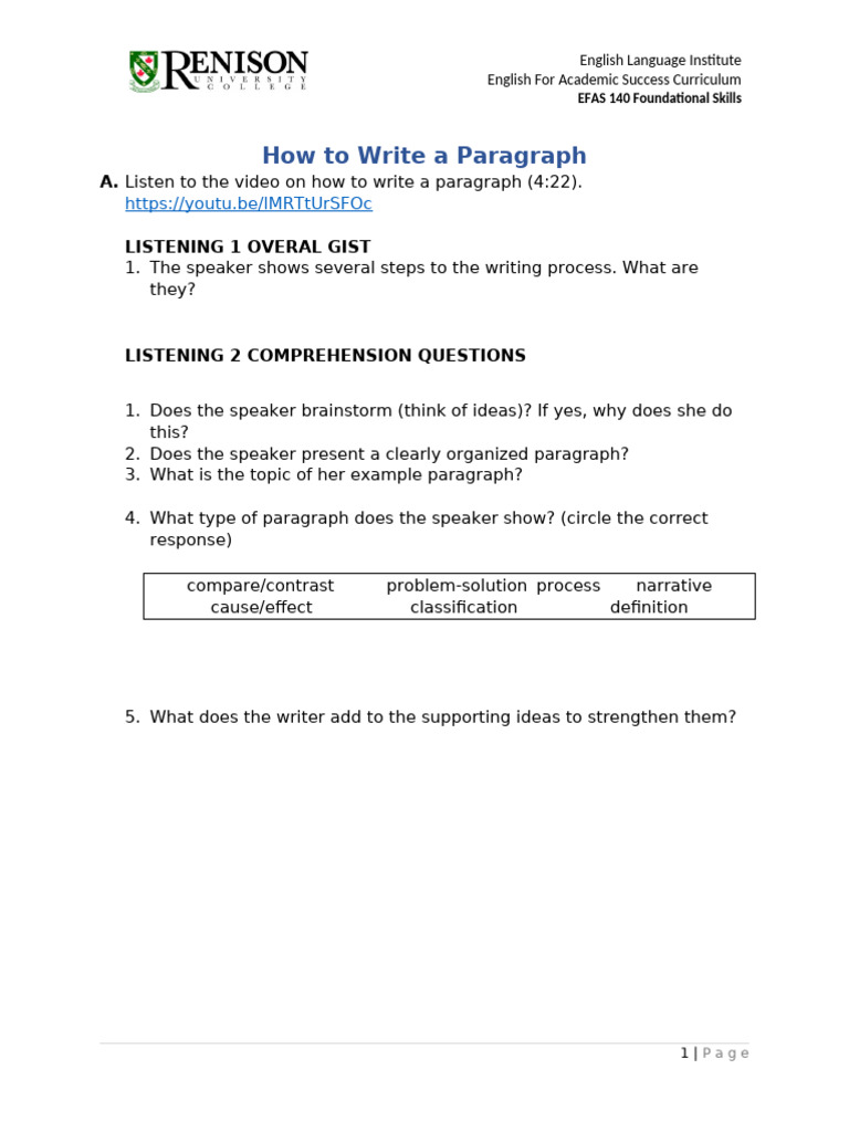 Writing Effective Paragraphs Guide | PDF | English Language | Sports