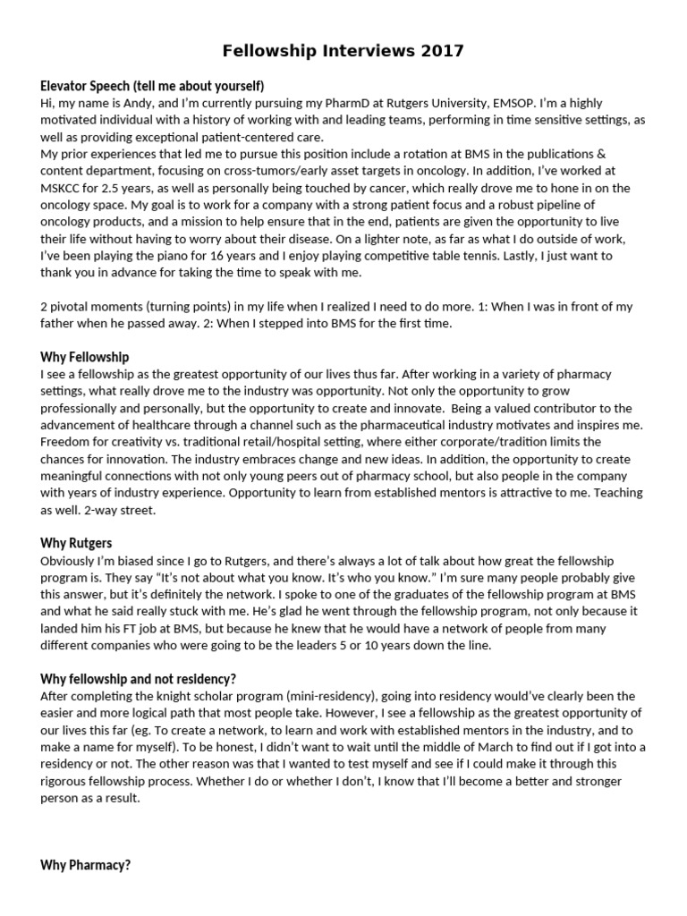 Fellowship Interviews 2017 | PDF | Pharmacy | Health Care
