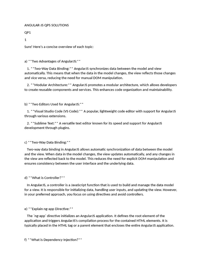 ANGULAR JS QPS SOLUTIONS | PDF | Model–View–Controller | Angular Js