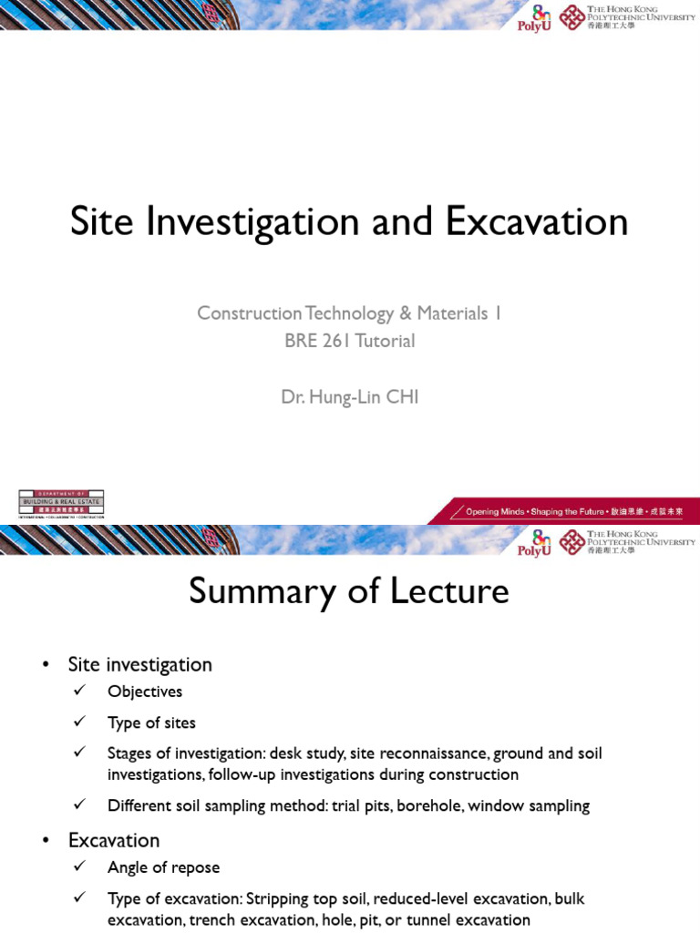 Week 7. Tutorial - Excavation | PDF | Borehole | Earth Sciences