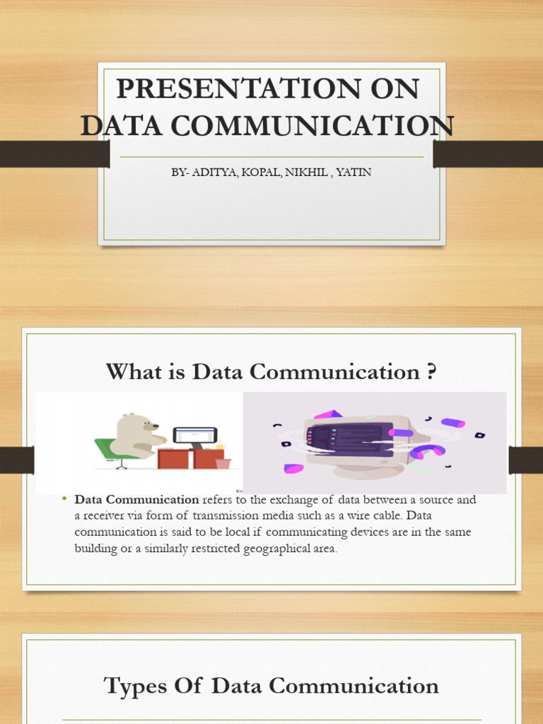 PRESENTATION ON Data Communication | PDF | Transmission Medium | Network Topology