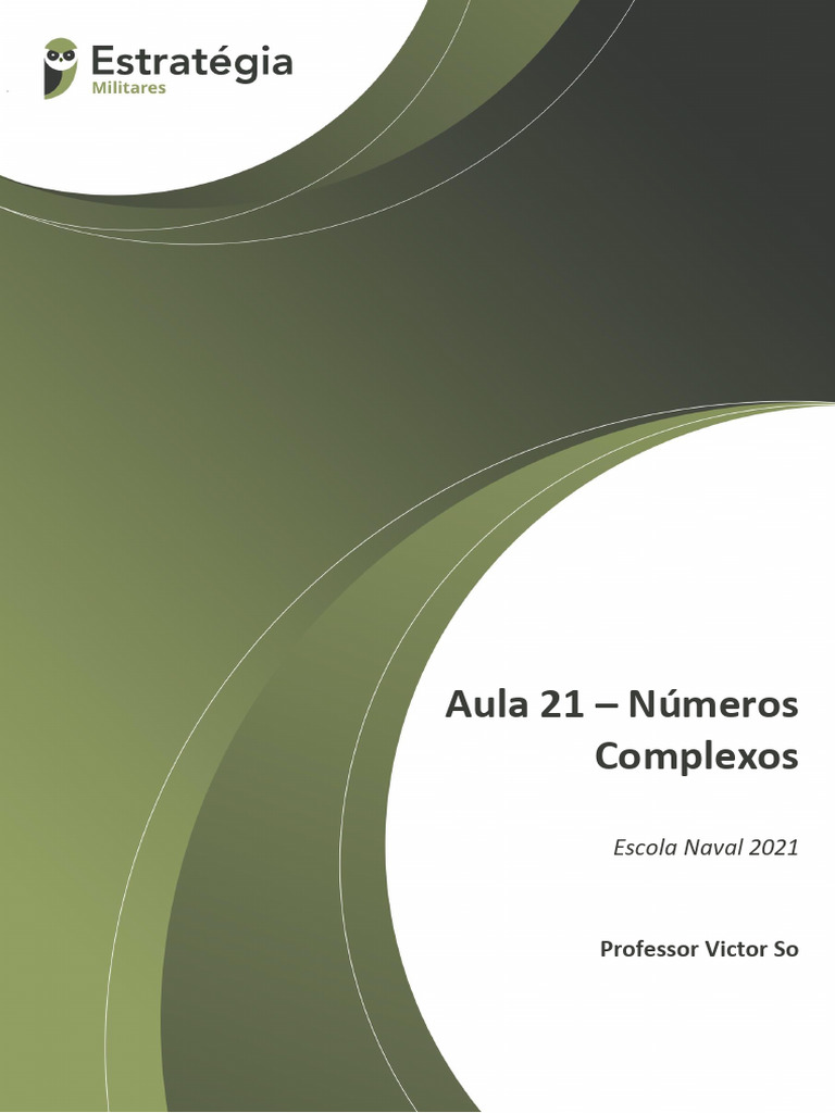 Aula 21 - Números Complexos | PDF | Número complexo | Conceitos matemáticos
