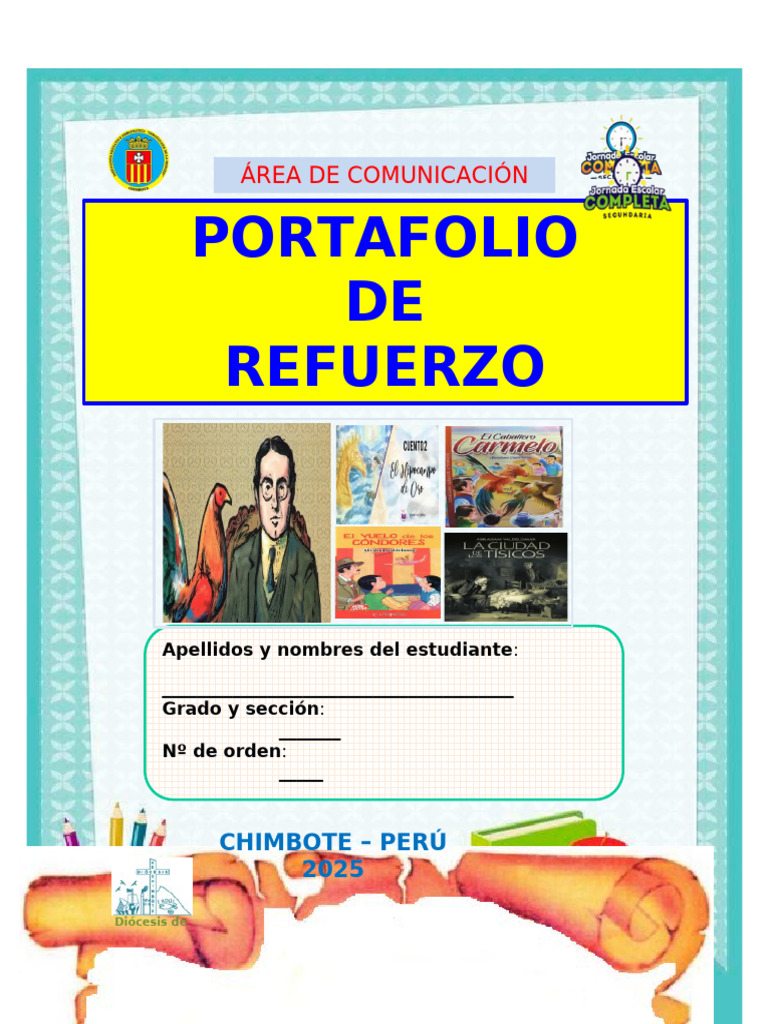 Portafolio de Refuerzo Escolar 2025 - Portada y Carátula | PDF