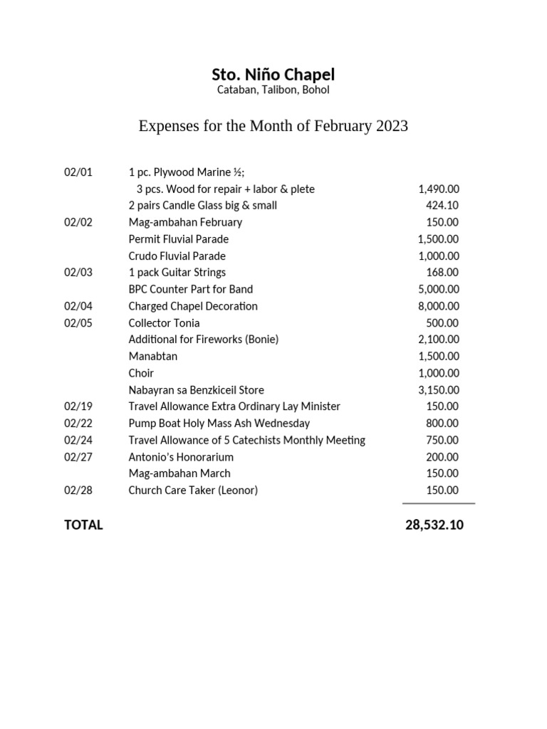 February Expenses 2023 | PDF