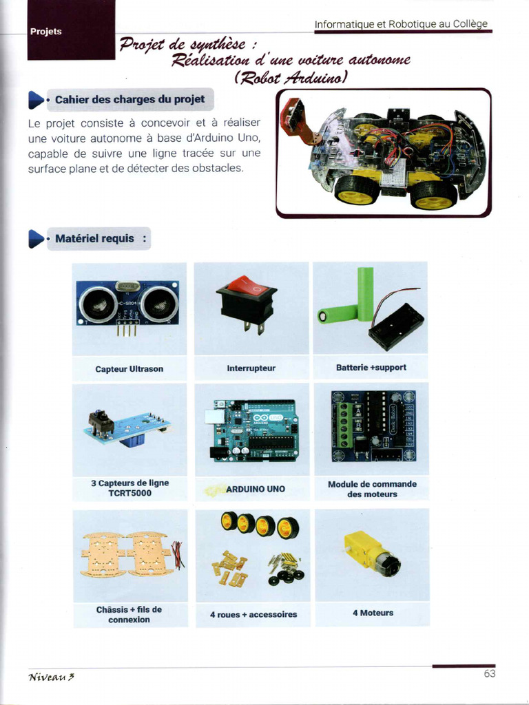 Tutoriel Robot Suiveur de Ligne Et Detecteur Dobstacle | PDF