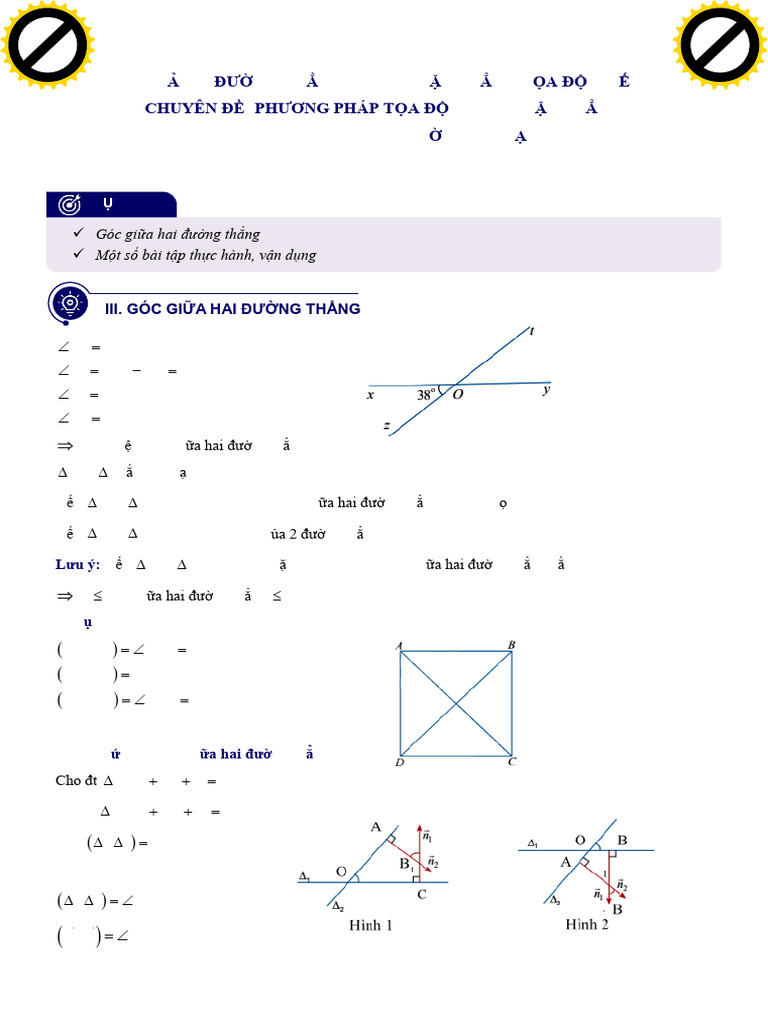 5 Duong Thang Trong Mat Phang Toa Do Tiet 3 | PDF