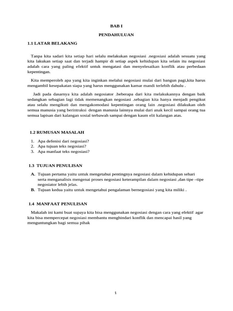 Pentingnya Negosiasi dalam Kehidupan | PDF