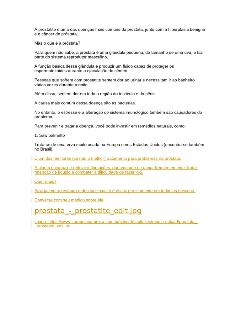 A Prostatite é Uma Das Doenças Mais Comuns Da Próstata | PDF