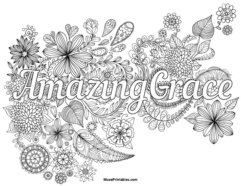 Amazing Grace Coloring Page Watermarked | PDF