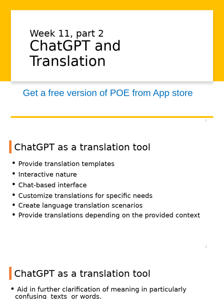 ChatGPT as a Translation Tool Guide | PDF | Translations