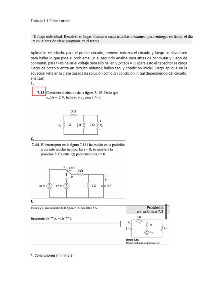 C2 T1.1 Primer orden ctos RL y RL con y sin fuente 1-2025 | PDF