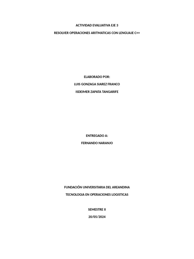 ACTIVIDAD EVALUATIVA EJE 3 FUNCIONES ARITMETICAS | PDF