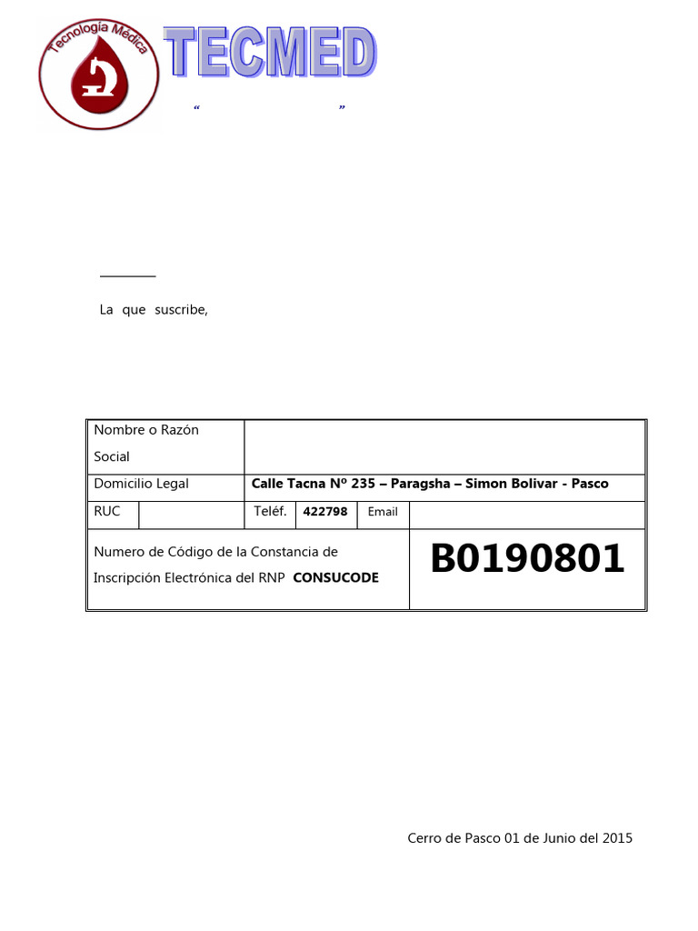 Registro de Participante de Tecnomedipasco1 | PDF