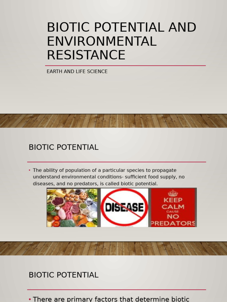Biotic Potential and Environmental Resistance | PDF