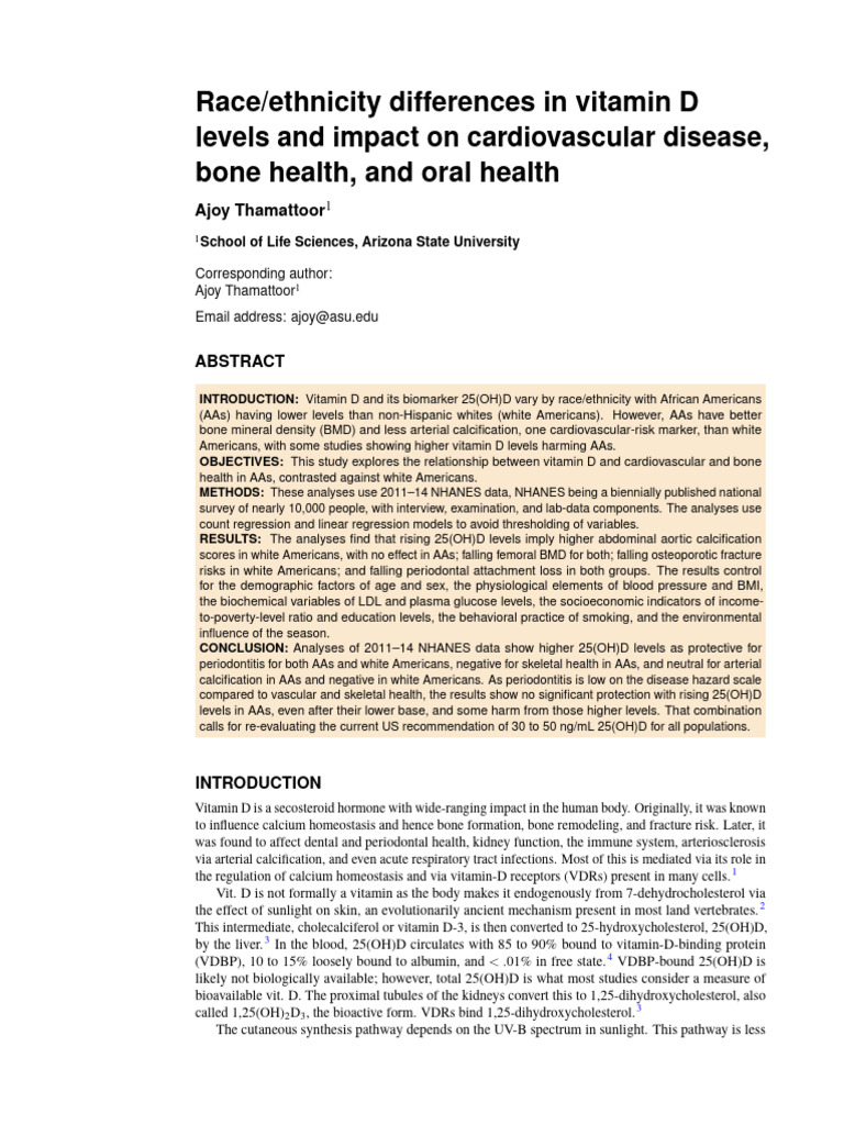 Vitamin D Proj | PDF | Vitamin D | Medical Specialties