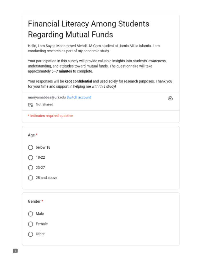 Mutual Funds Literacy Among Students Regarding Mutual Funds | PDF ...