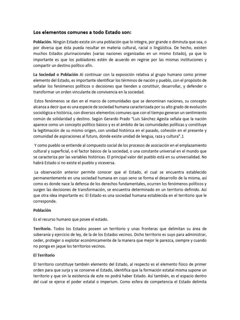 Elementos Fundamentales del Estado | PDF | Soberanía | Estado (política)