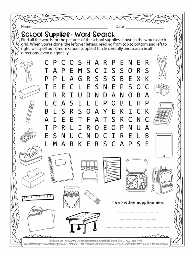 CAÇA SCHOOL OBJECTS | PDF