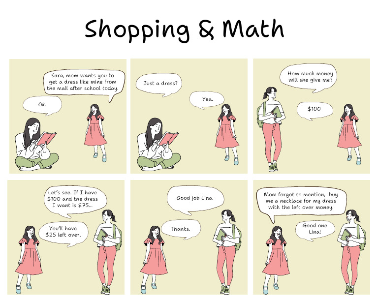 Everyday Math Visual Language Arts Comic Strip in Colorful Illustrative ...