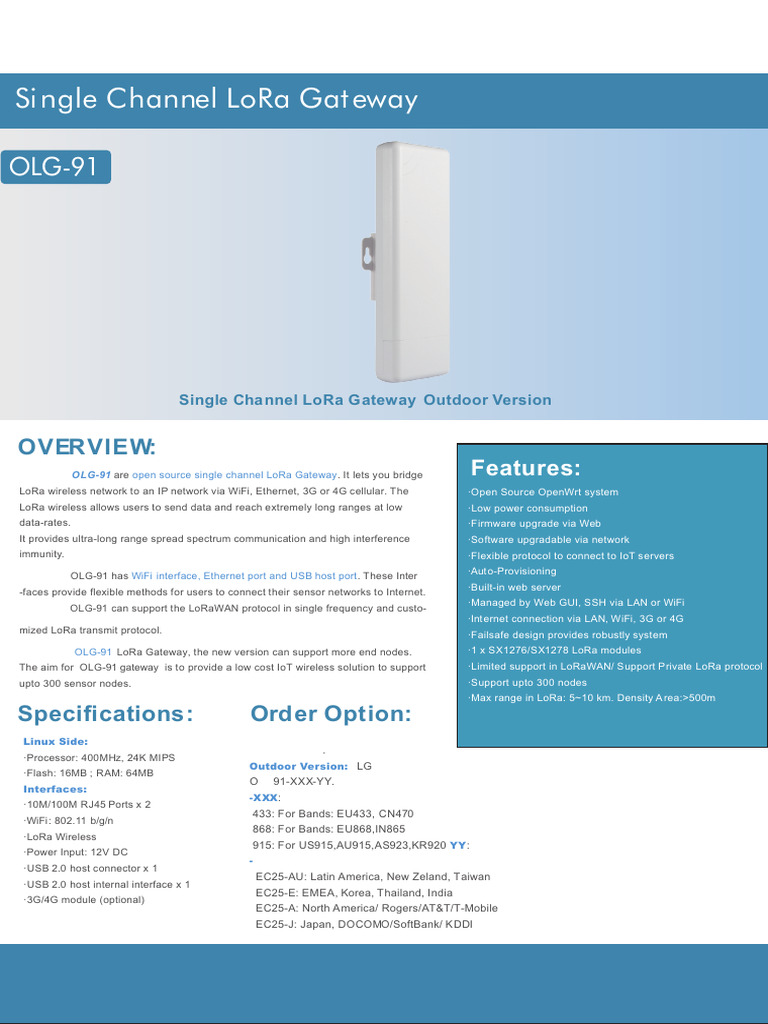 datasheet-gateway | PDF | Wi Fi | Computer Network