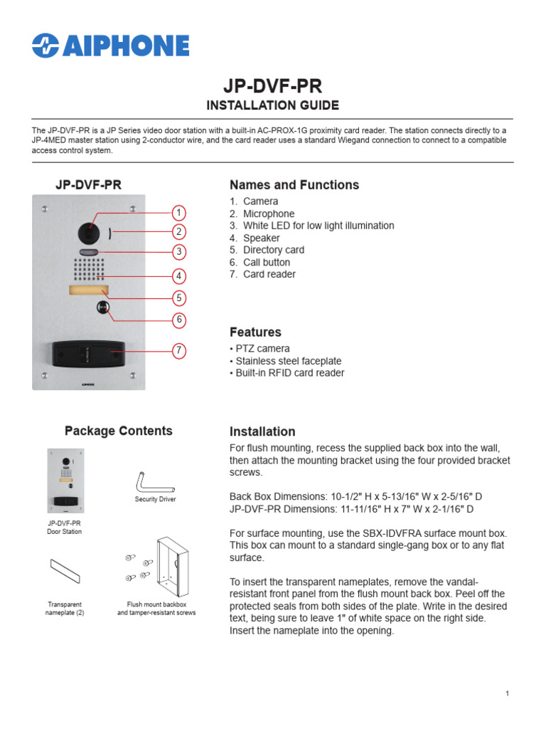 JP-Series-JP-DVF-PR-Instructions | PDF | Manufactured Goods | Electrical Engineering