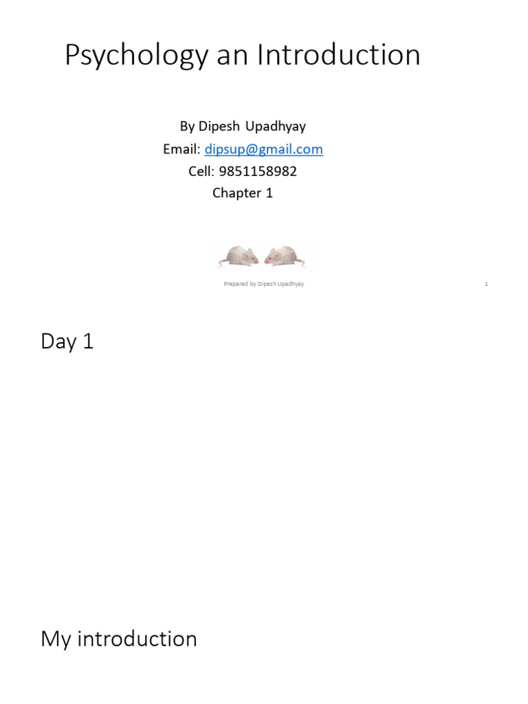 Introduction to Psychology Concepts | PDF | Psychology | Mind