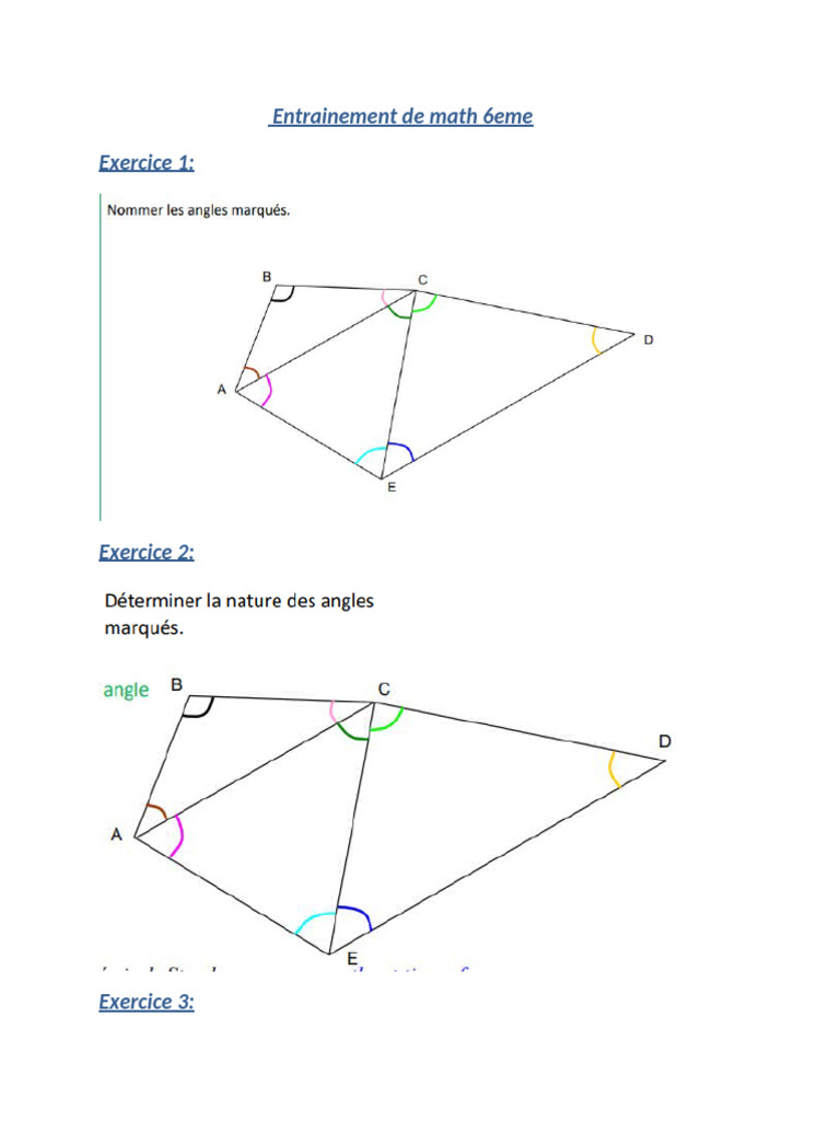 Entrainement de Math 6eme | PDF