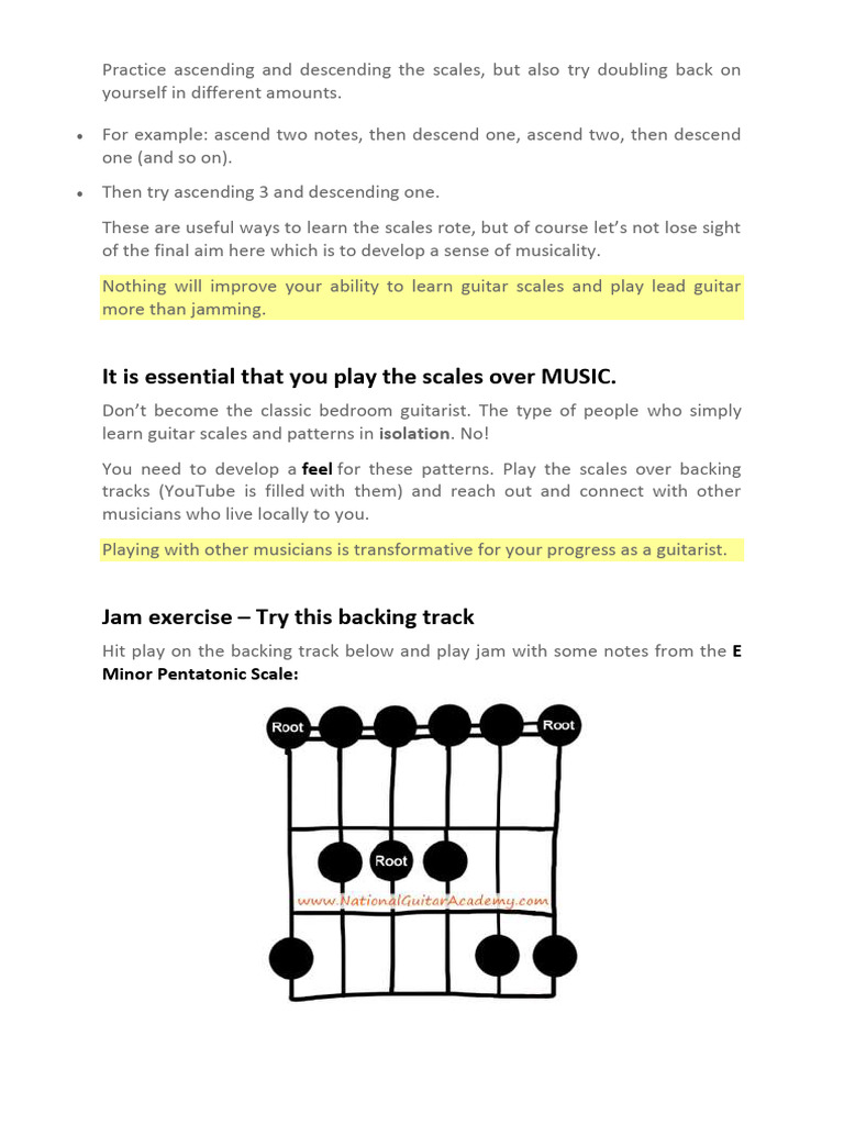 Learning Guitar Scales 17 | PDF