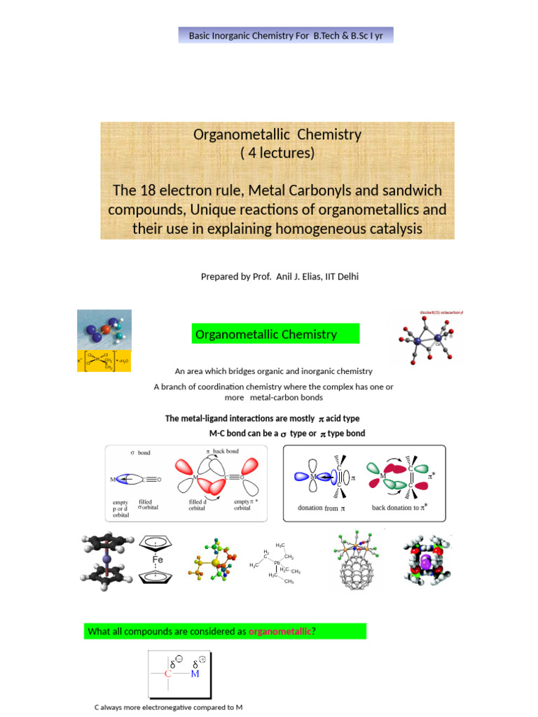 Basic Inorganic Chemistry Part 2 Organometallic Chemistry | PDF ...