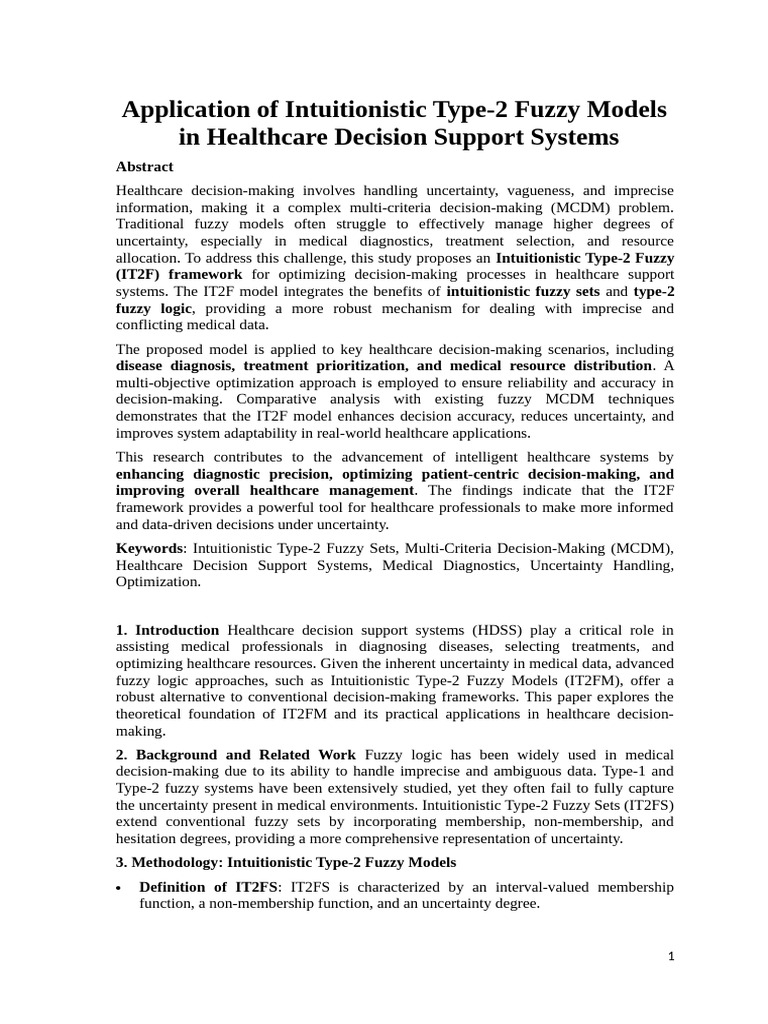 Application of Intuitionistic Type-1 | PDF | Fuzzy Logic | Machine Learning