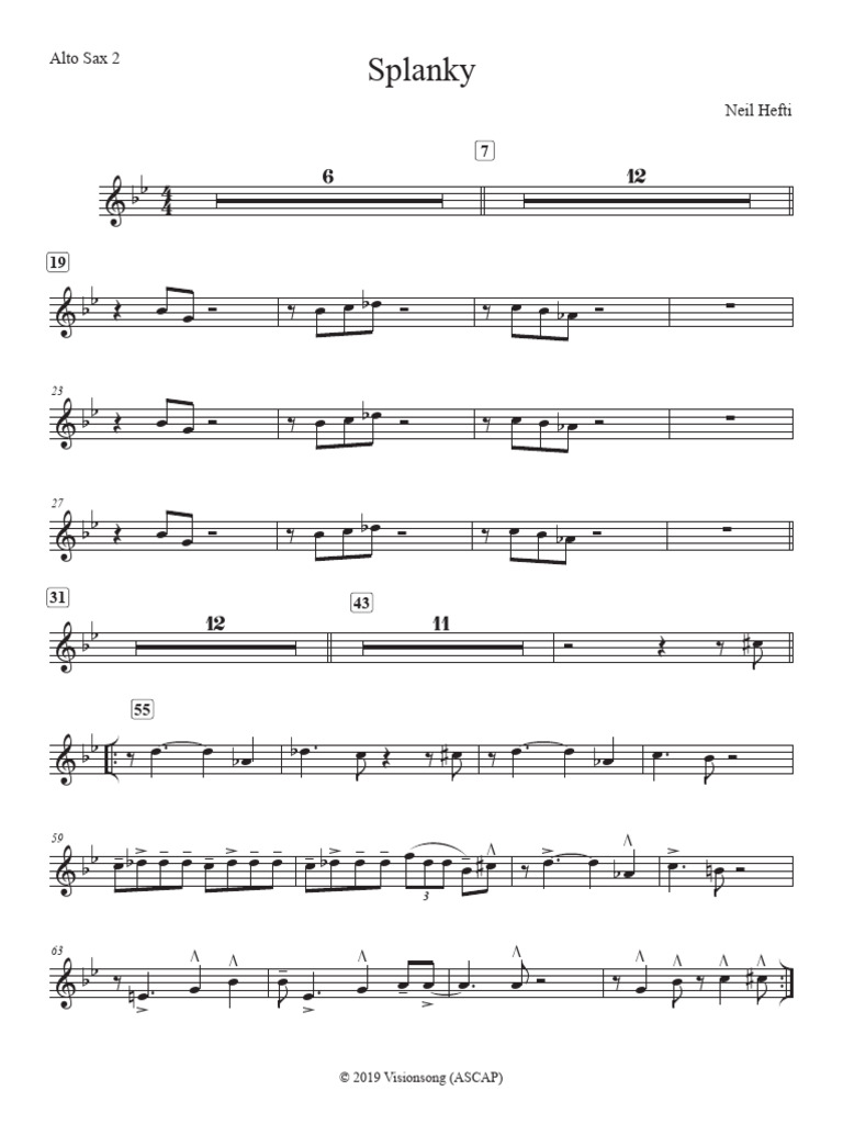 Splanky - Alto Sax 2 | PDF