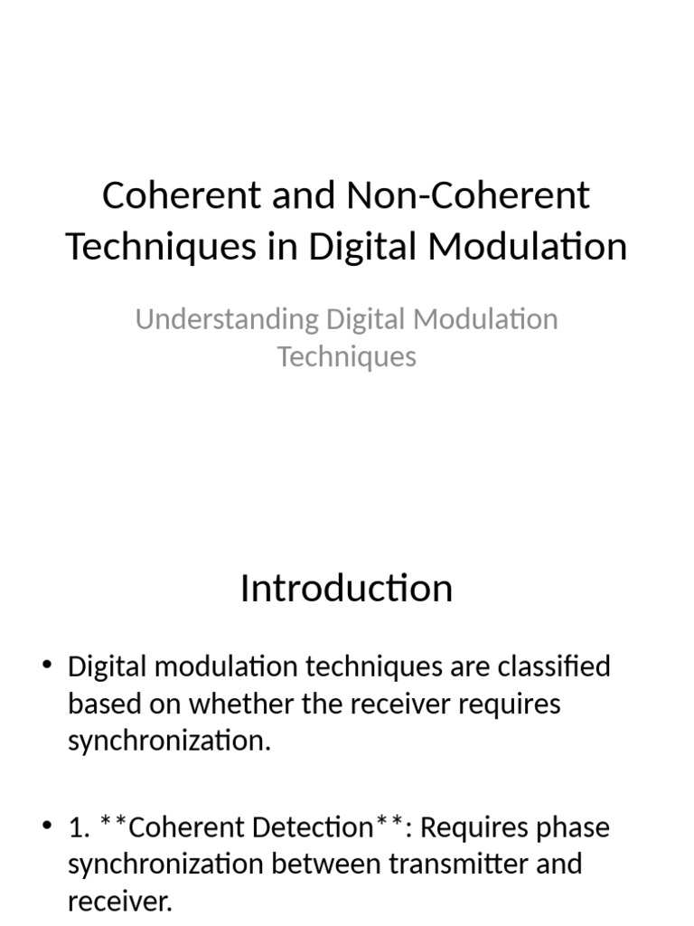 Coherent Vs NonCoherent Modulation Final | PDF | Radio Technology | Sound Production Technology
