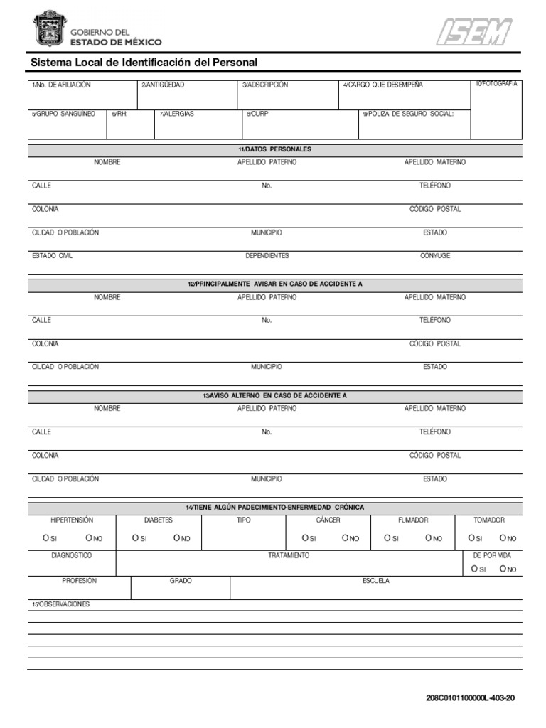 Sistema Local de Identificacion Del Personal ISEM | PDF