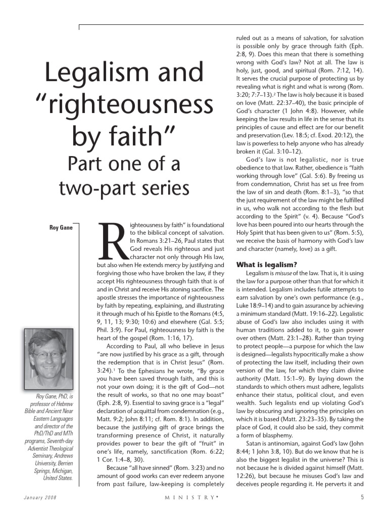 Legalism and Righteousness by Faith Part 1 (2-6) | PDF | Salvation | Sin
