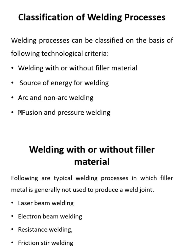 Classification of Welding Processes | PDF | Welding | Construction