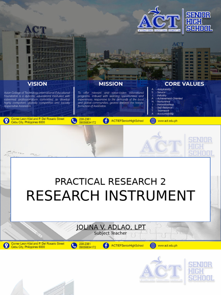 Research Instrument | PDF | Questionnaire | Multiple Choice