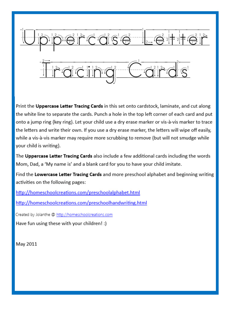 Uppercase Tracing Cards | PDF