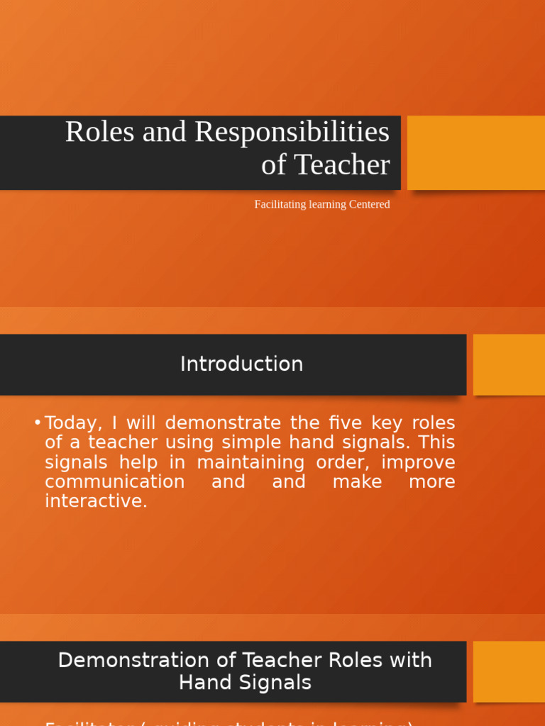 Roles and Responsibilities of Teacher | PDF